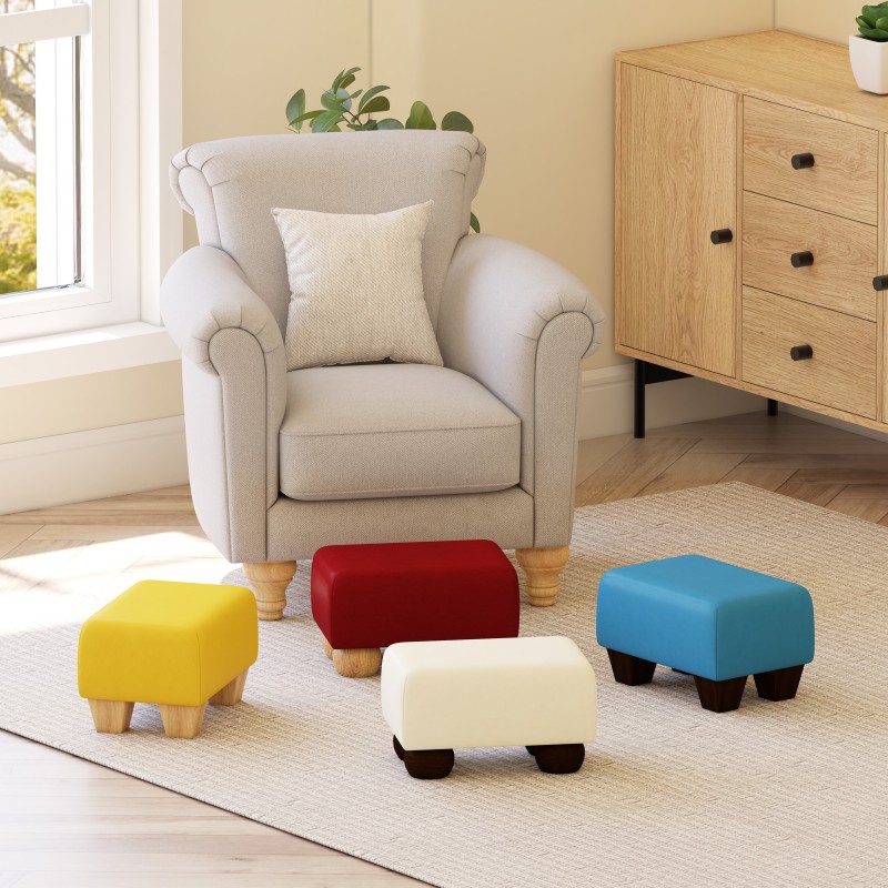 Small Faux Leather Footstools | UK Handmade | Footstools Direct