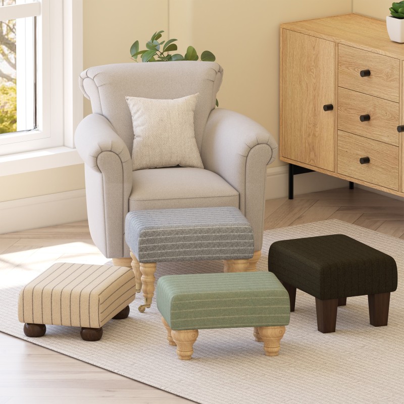 Large Fabric Material Footstools | Footstools Direct | Handmade Goods!